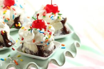 Hot Fudge Brownie Sundae Bites - The Suburban Soapbox
