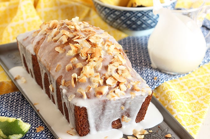Pina Colada Banana Bread with Coconut Cream Glaze - The Suburban Soapbox