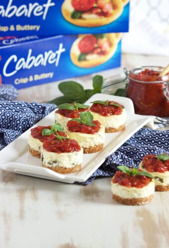 Mini Basil Parmesan Cheesecakes with Tomato Jam - The Suburban Soapbox