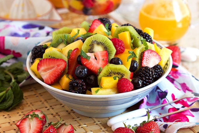 Sparkling Fruit Salad with Champagne Mimosa Dressing - The Suburban Soapbox