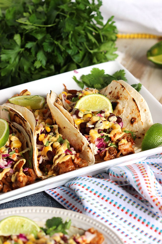 Barbecue Pork Rib Tacos with Honey Lime Slaw - The Suburban Soapbox