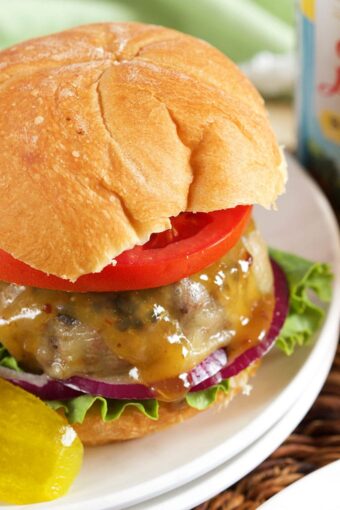 Maple Bourbon Burger with Bacon Mustard Sauce - The Suburban Soapbox