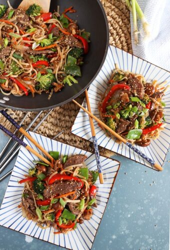 Beef Stir Fry with Rice Noodles - The Suburban Soapbox