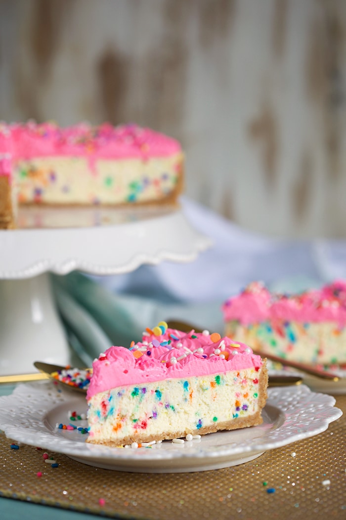 Easy Funfetti Cheesecake Recipe - The Suburban Soapbox