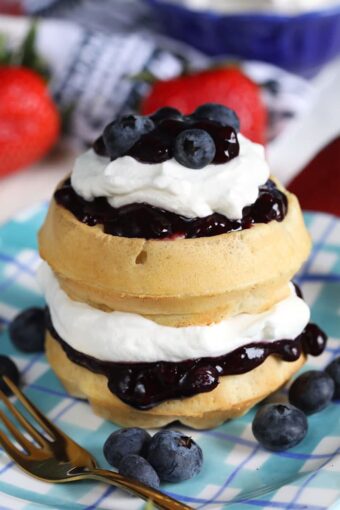 Mini Berry Waffle Cake Recipe - The Suburban Soapbox
