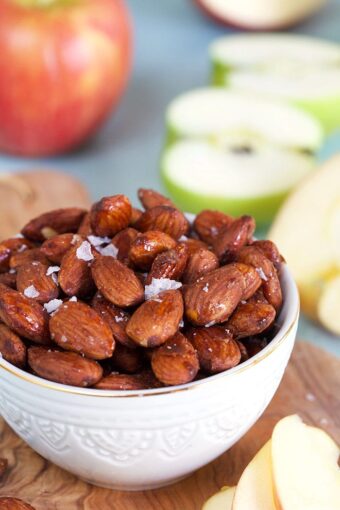 Spicy Maple Cinnamon Roasted Almonds - The Suburban Soapbox
