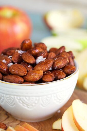 Spicy Maple Cinnamon Roasted Almonds - The Suburban Soapbox