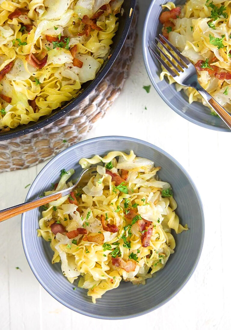 Easy Polish Haluski (Fried Noodles and Cabbage) - The Suburban Soapbox