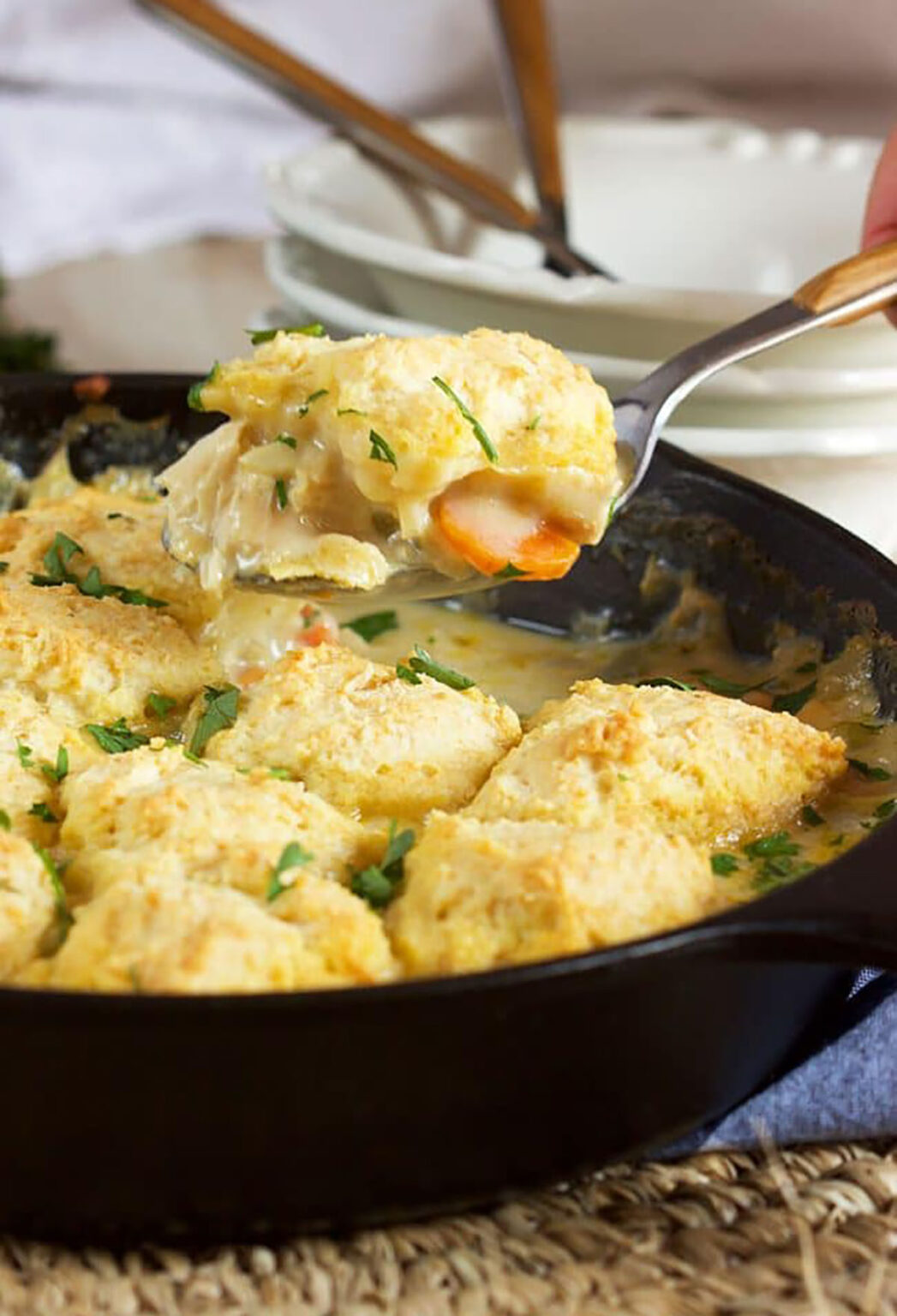 Chicken and Dumplings Casserole (Skillet) Easy One-Pan Comfort