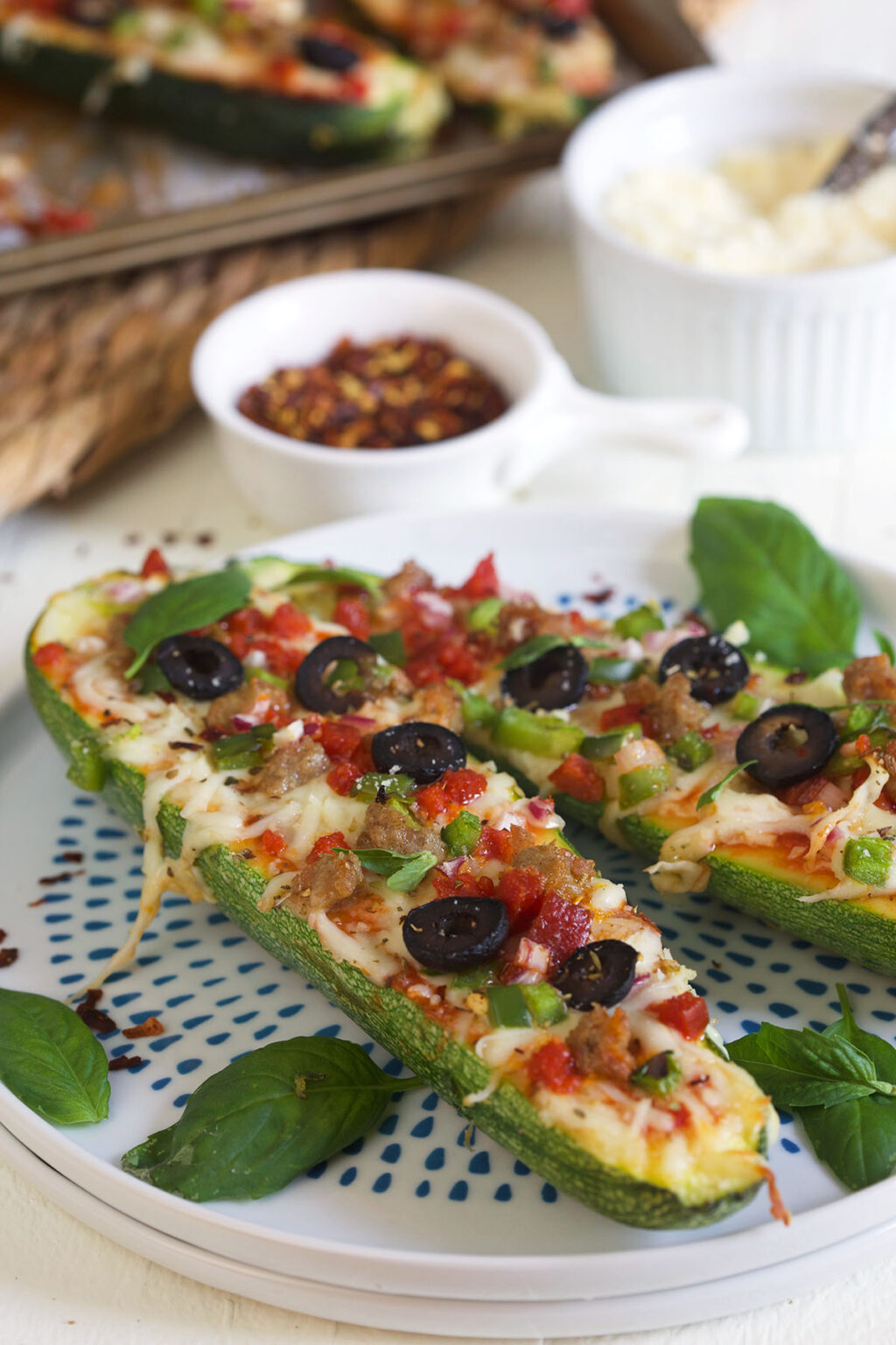 Stuffed Zucchini Pizza Boats - The Suburban Soapbox
