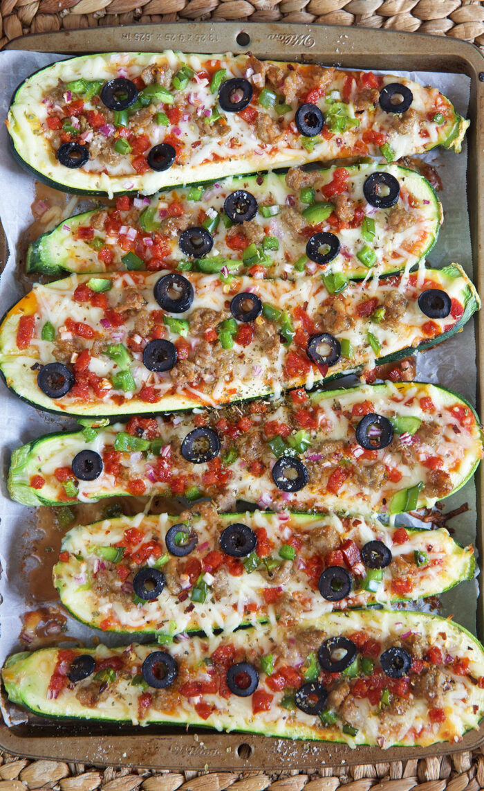 Stuffed Zucchini Pizza Boats - The Suburban Soapbox