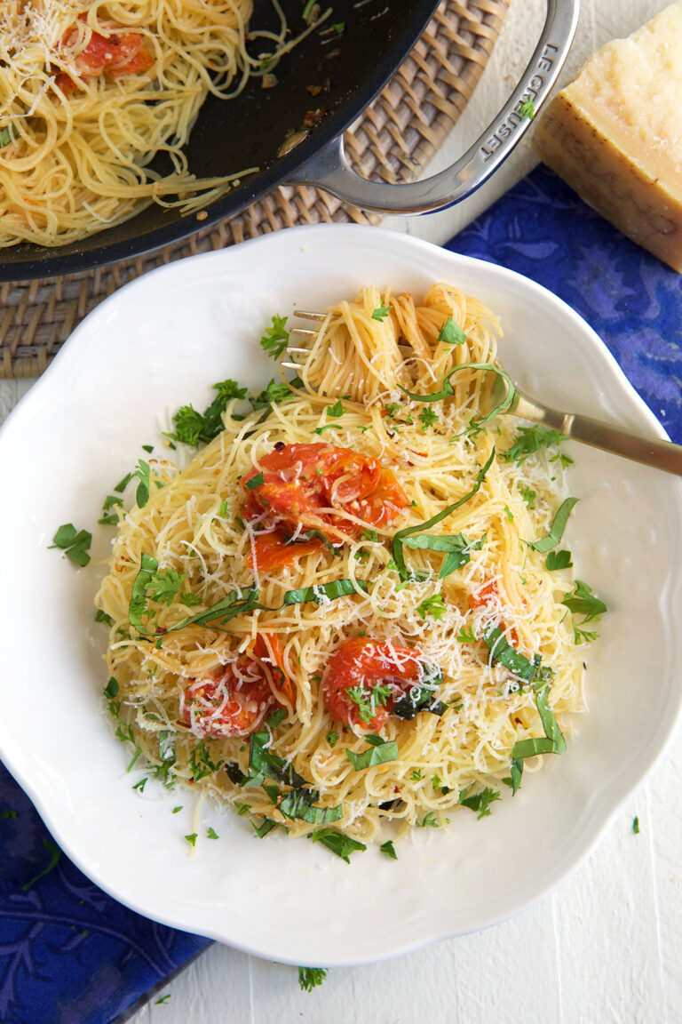 Lemon Garlic Angel Hair Pasta - The Suburban Soapbox
